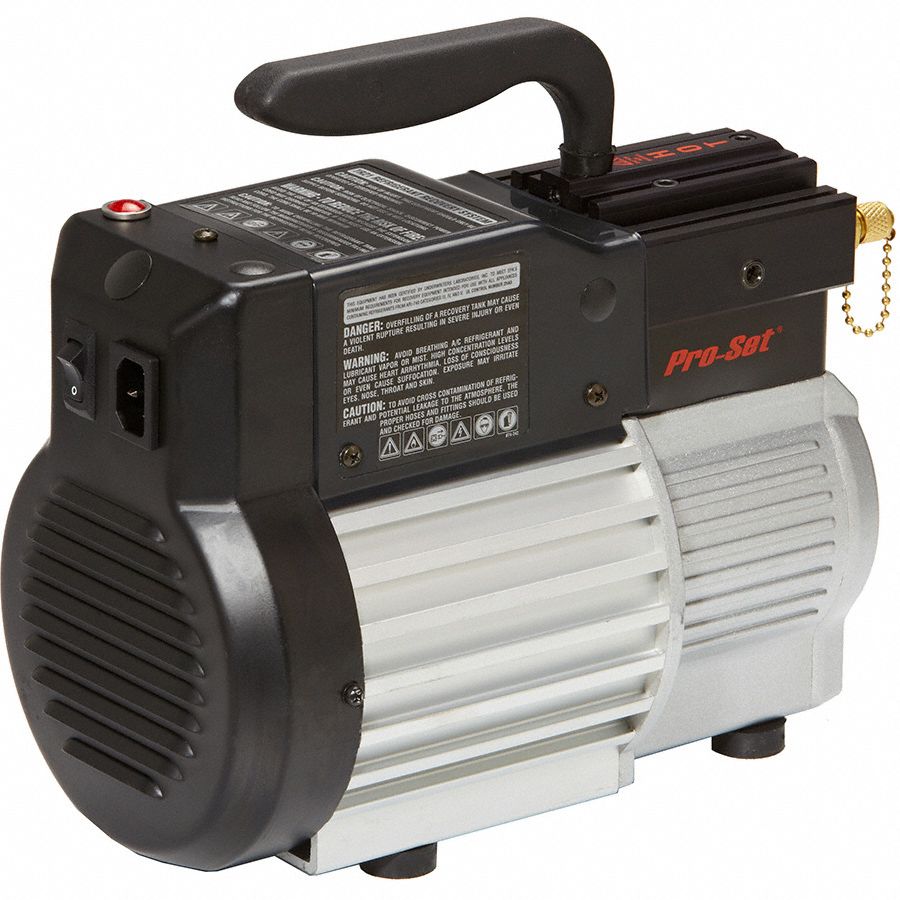 PRO-SET Refrigerant Recovery Machine: Twin Cylinder, NEMA 5-15P Male ...