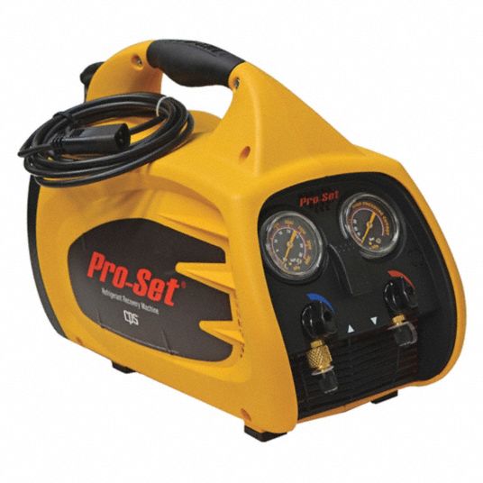 PRO-SET, Twin Cylinder, NEMA 5-15P Male Plug, Refrigerant Recovery ...