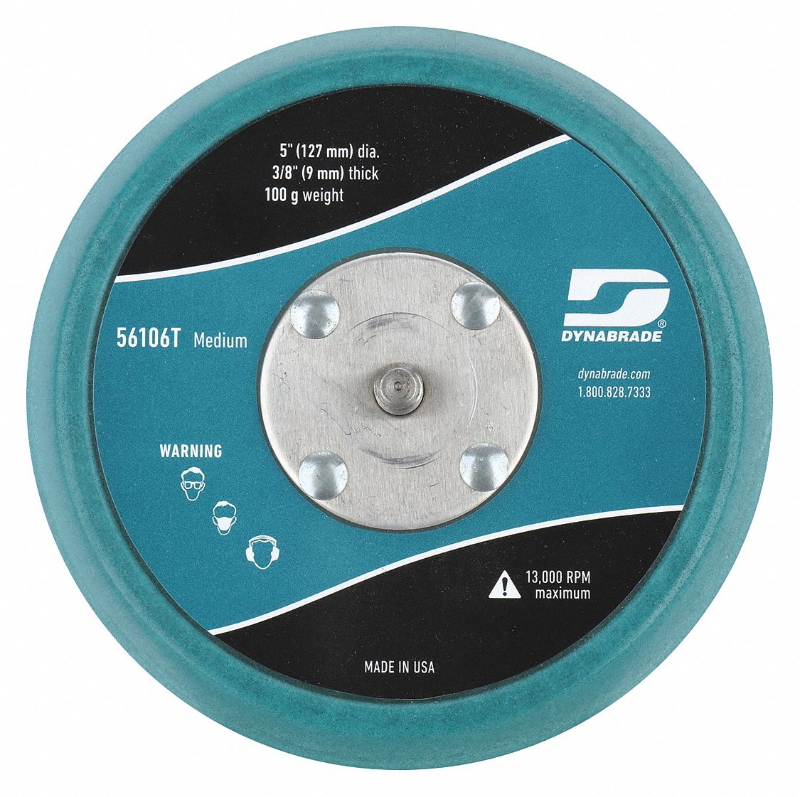 DYNABRADE, 5 in Dia x 3/8 in T, 5/16"-24 Threaded-Shank, PSA Disc ...