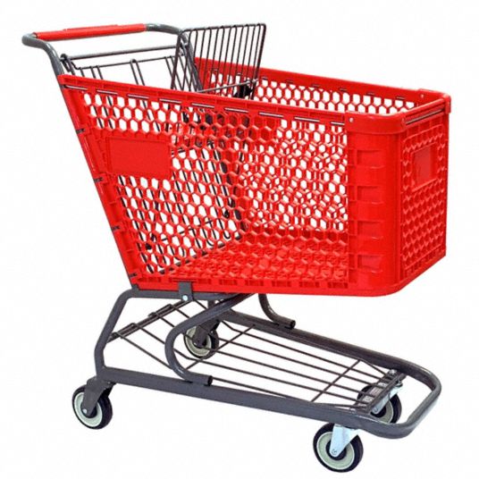 400 lb Load Capacity, 15,557 cu in, Shopping Cart - 406RD9|WMP-150L-RD ...