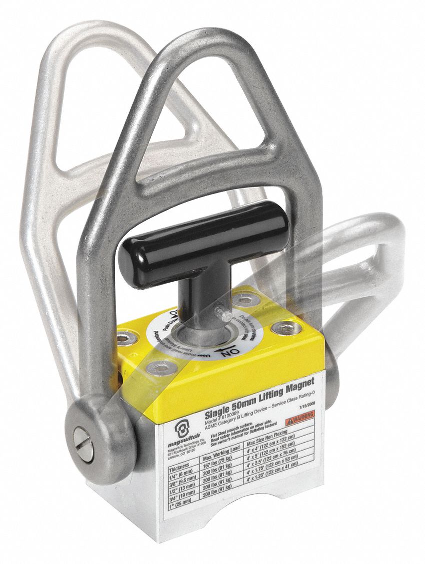 MAGSWITCH Lifting Magnet,600 lb. Max. Pull,Steel - 12876 - WWG406T56 ...