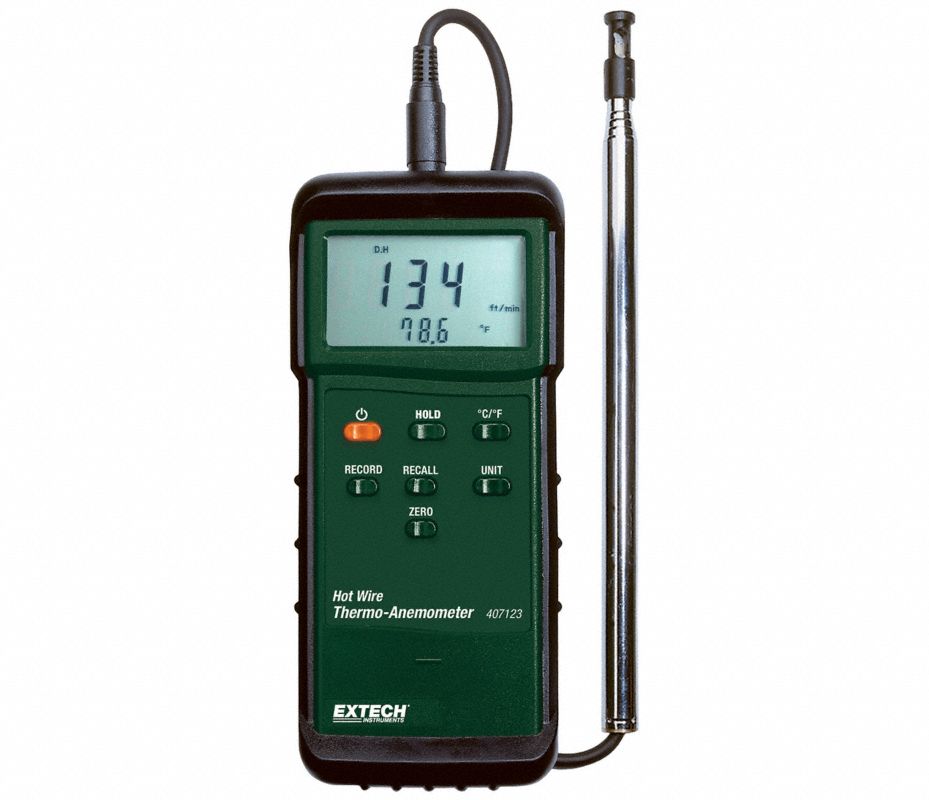 EXTECH Anemómetro , Método de Detección Hilo Caliente y Termistor ...