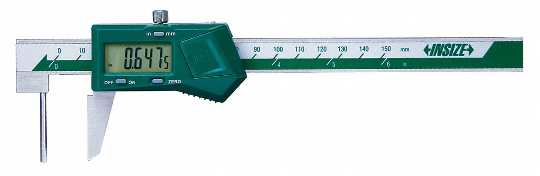 INSIZE, 0 in to 6 in /0 mm to 150 mm, Cabled, Tube Thickness Digital ...