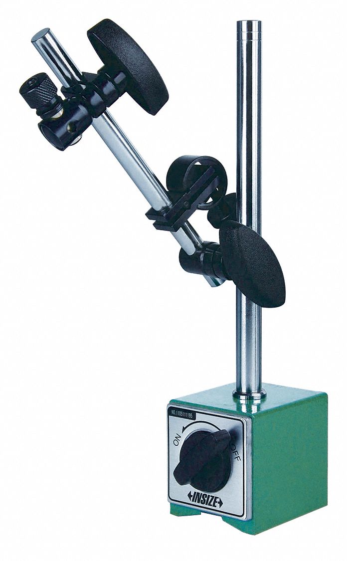 INSIZE Magnetic-Base Indicator Holder: Magnetic Base, Rigid Arm, 132 ...