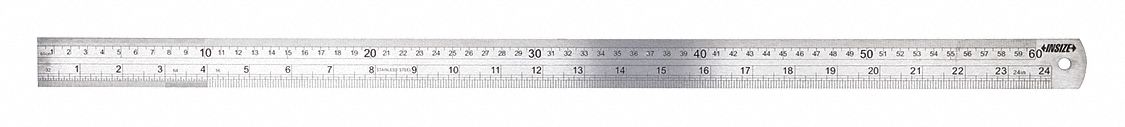 INSIZE STEEL RULE,SS,24" L,UNFINISHED,1-3/16"W - Rules and Straight ...