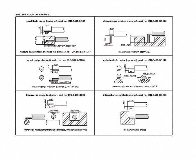 INSIZE, Internal Angle Probe, Compatible with INSIZE ISR-S400, Internal ...