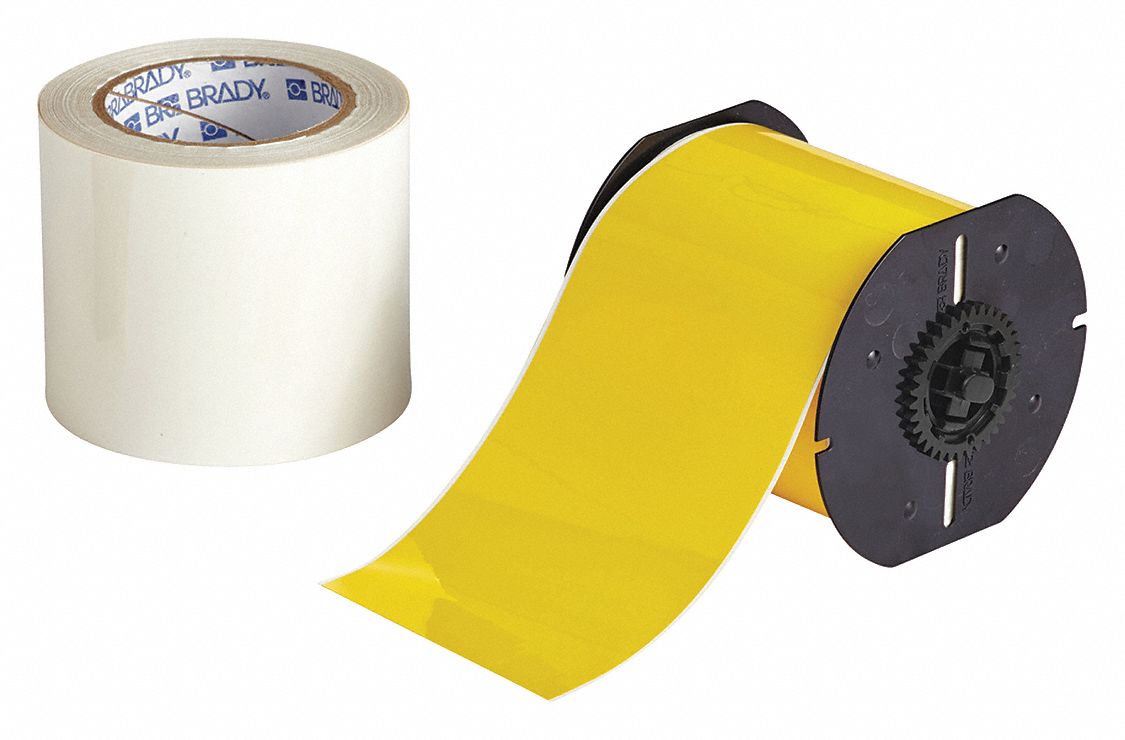 4 in x 100 ft, Polyester With Rubber Adhesive, Continuous Label Roll ...