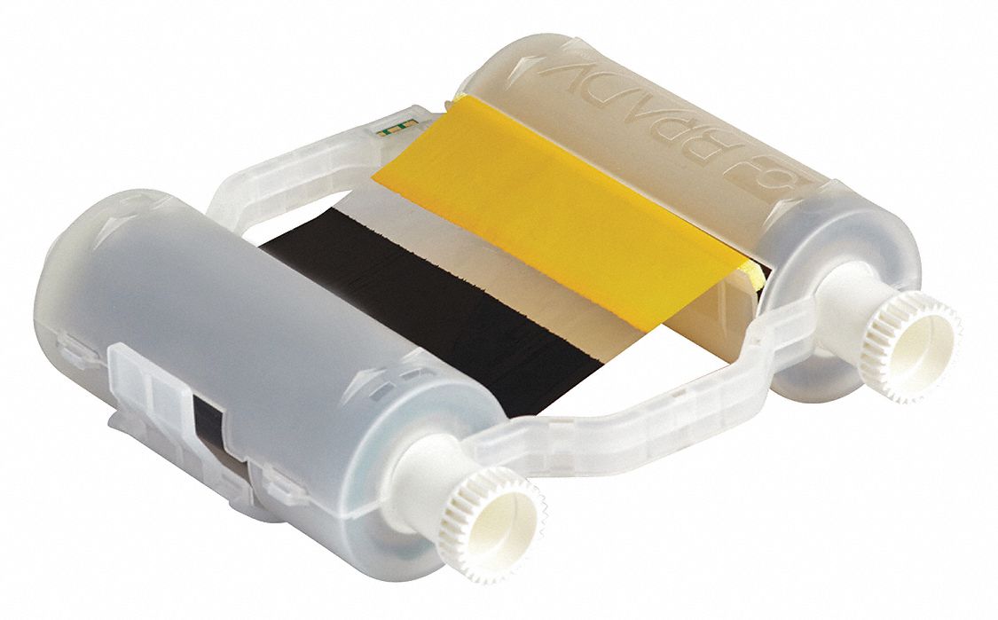 4 5/16 in x 200 ft, Black/Yellow, Label Printer Ribbon Cartridge ...