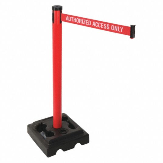 RETRACTA-BELT, Red with White Text, Authorized Access Only, Barrier ...
