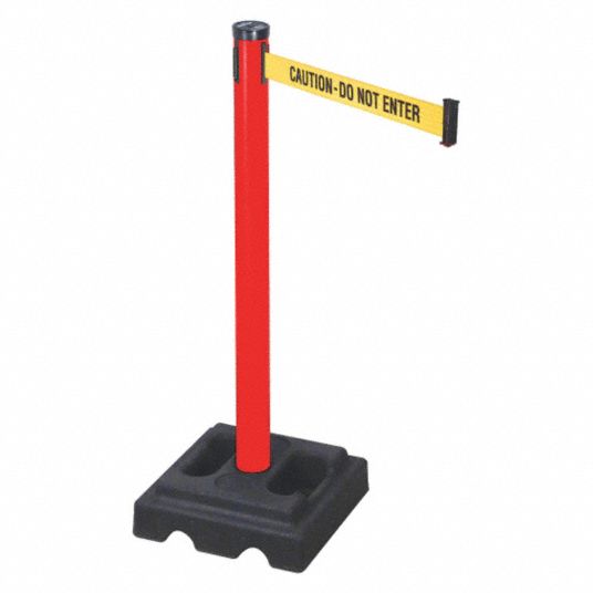 RETRACTA-BELT, Yellow, Caution Do Not Enter, Barrier Post with Belt ...