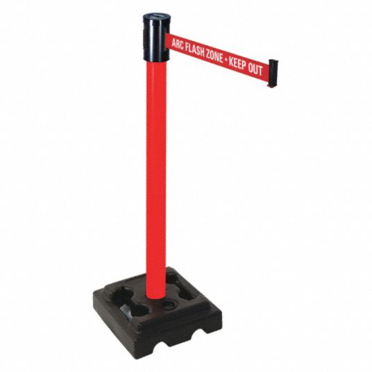 RETRACTA-BELT, Red with White Text, ARC Flash Zone - Keep Out, Barrier ...