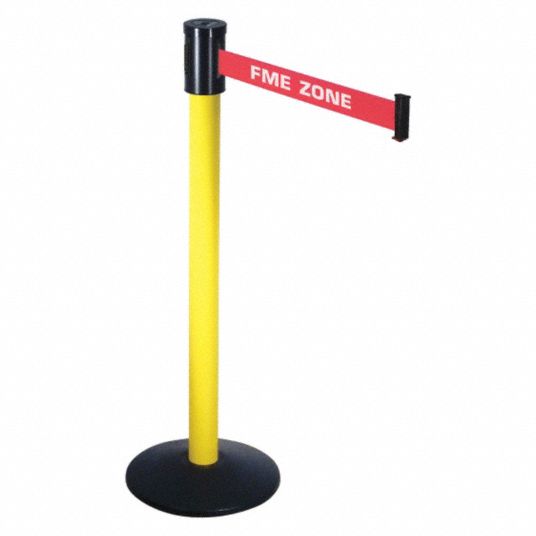 RETRACTA-BELT, Red, FME Zone, Barrier Post with Belt - 40CL69|321YA-FME ...