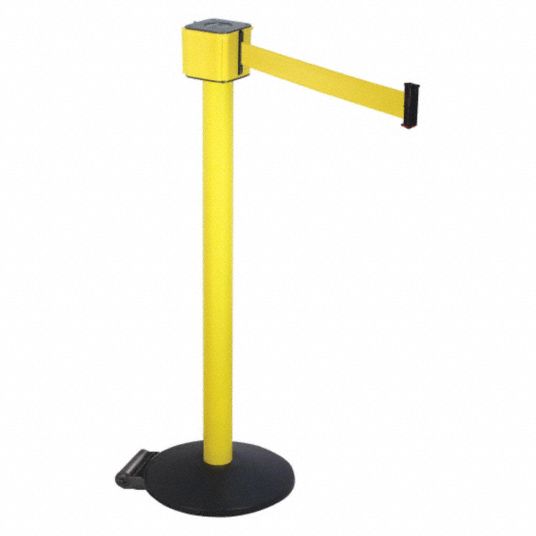 RETRACTA-BELT, Yellow, No Pattern, Barrier Post with Belt - 40CL79 ...