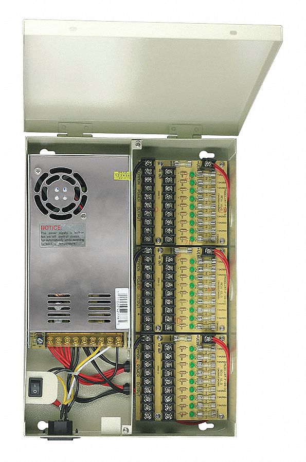 Power Supply,Wall Mount,27 Channel,16inW - Grainger