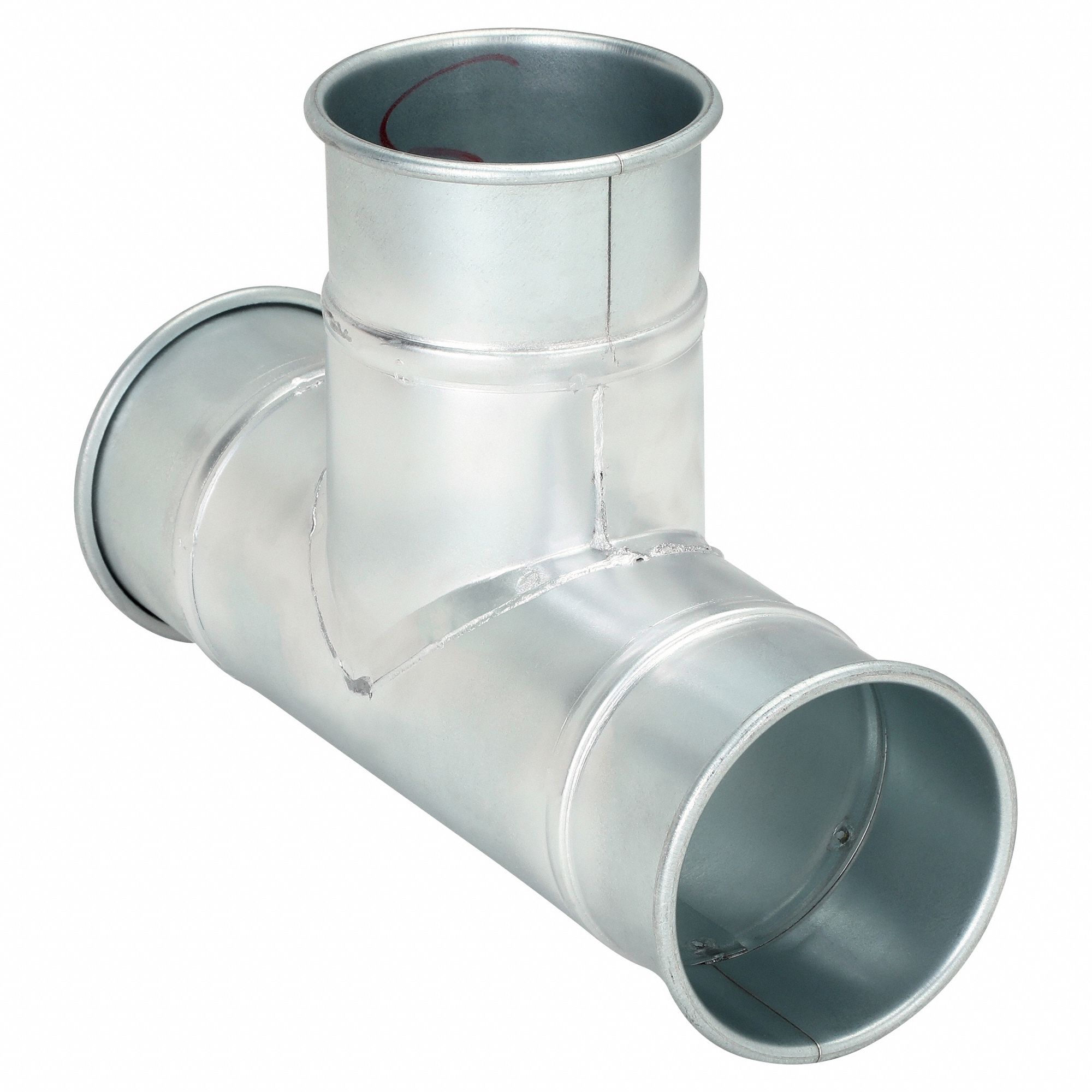 Steel, For 4 in Duct Dia, 4"dia 12"L 90° Steel Tee Branch - 40D597 ...