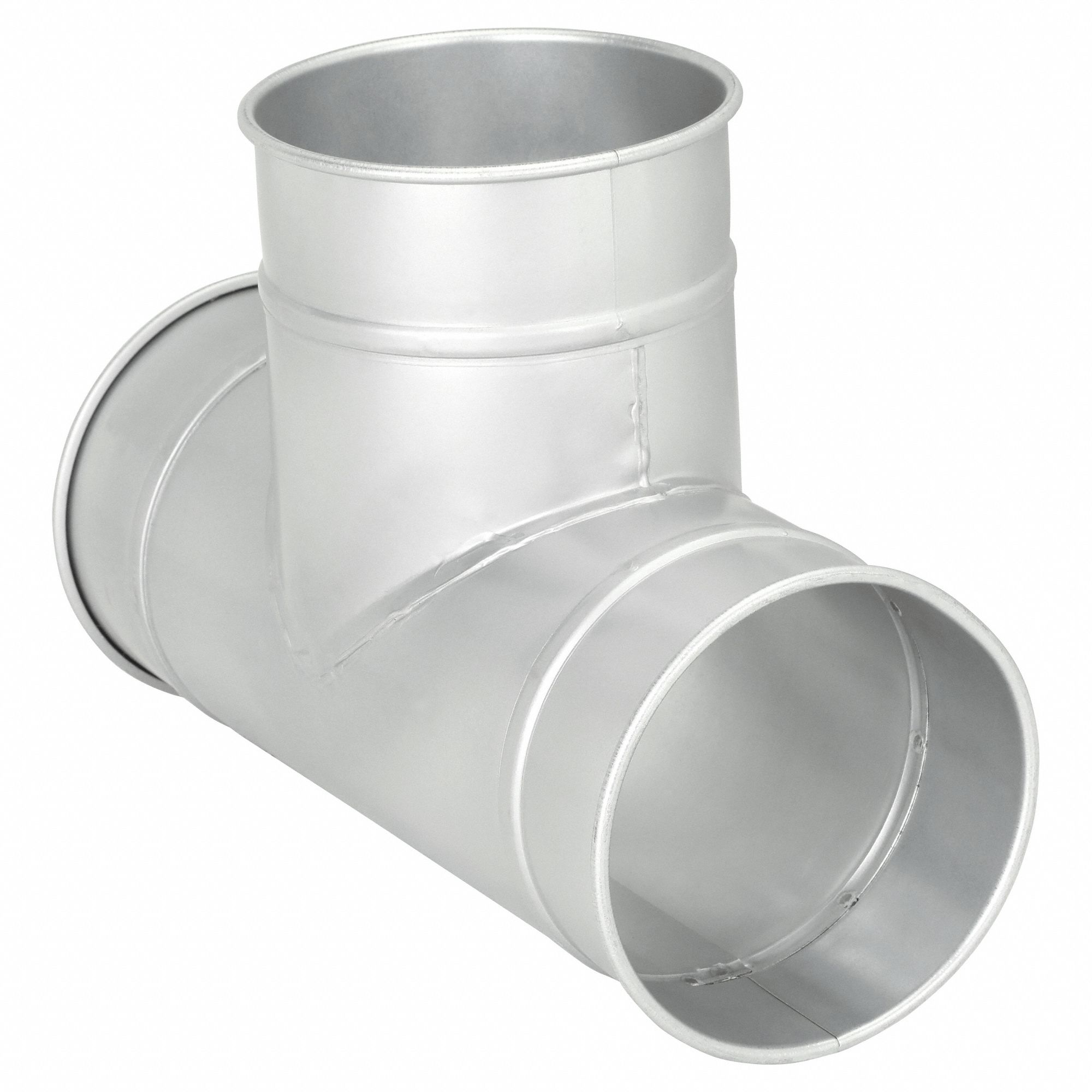 Steel, For 8 in Duct Dia, 8"dia 16"L 90° Steel Tee Branch - 40D599 ...