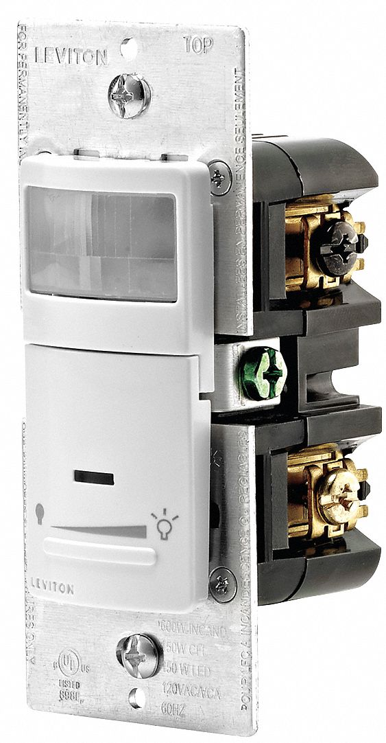 Wall Switch Box Occupancy Sensor, 900 sq ft Passive Infrared, Ivory ...