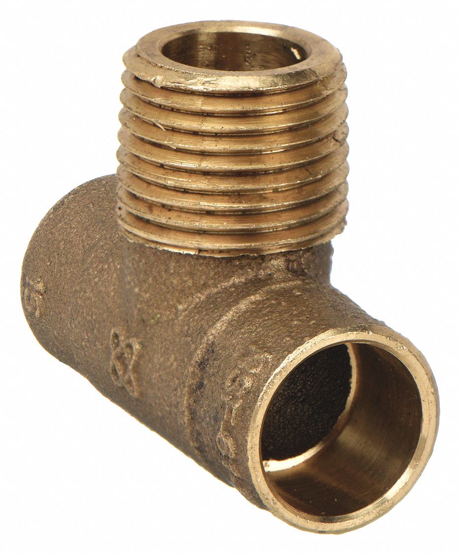 Bronze, Cup x Cup x MNPT, Tee - 40F242|713-LF 1/2 - Grainger