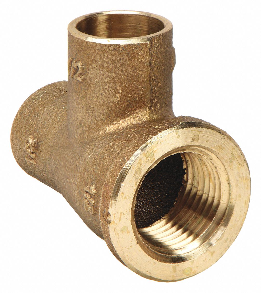 NIBCO, 1/2 in CTS x 1/2 in Pipe x 1/2 in CTS, Cup x FNPT x Cup, Sweat ...