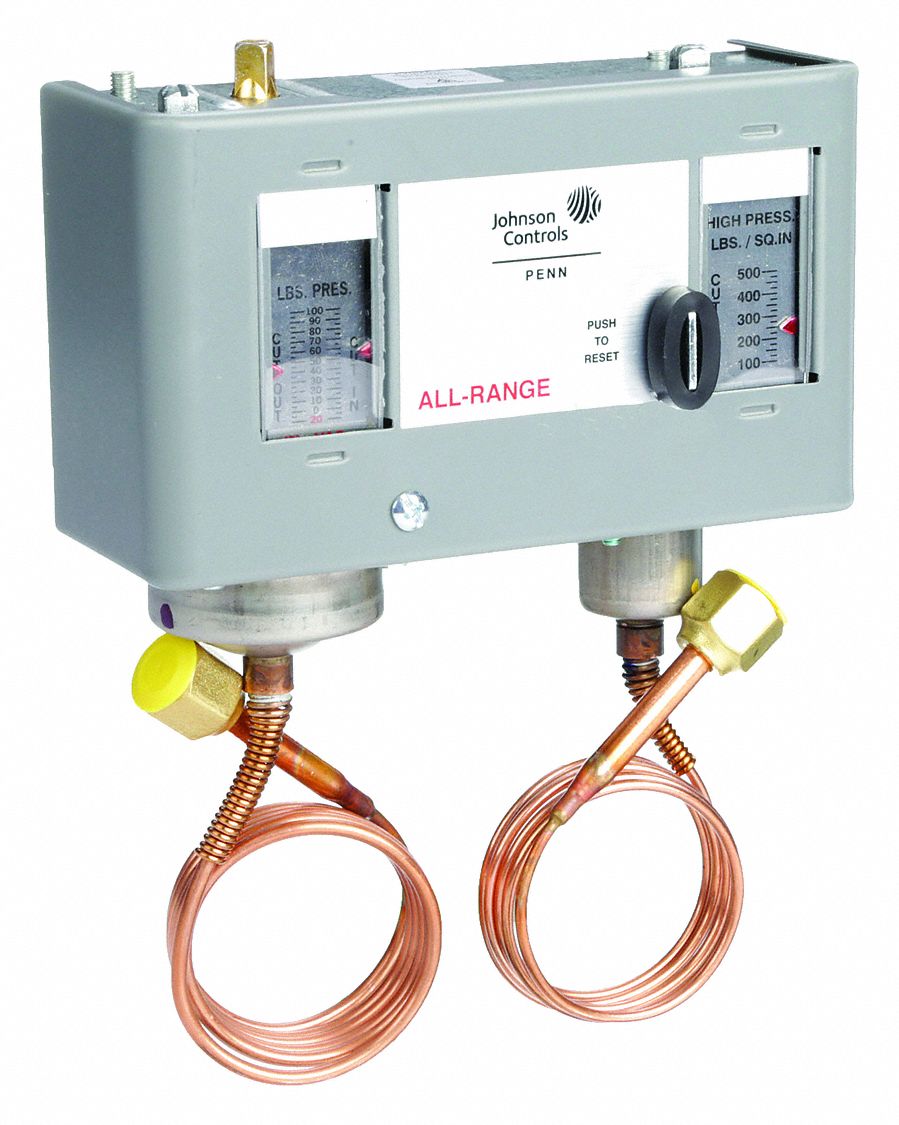 SPST, 20 in Hg to 100 psi Low Side, Dual Pressure Control - 40G409 ...