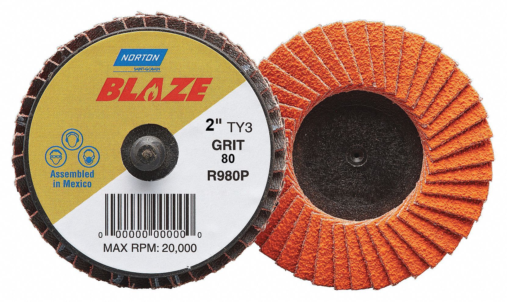 NORTON, Type 27, TR, Flap Disc - 40HV20|77696090148 - Grainger