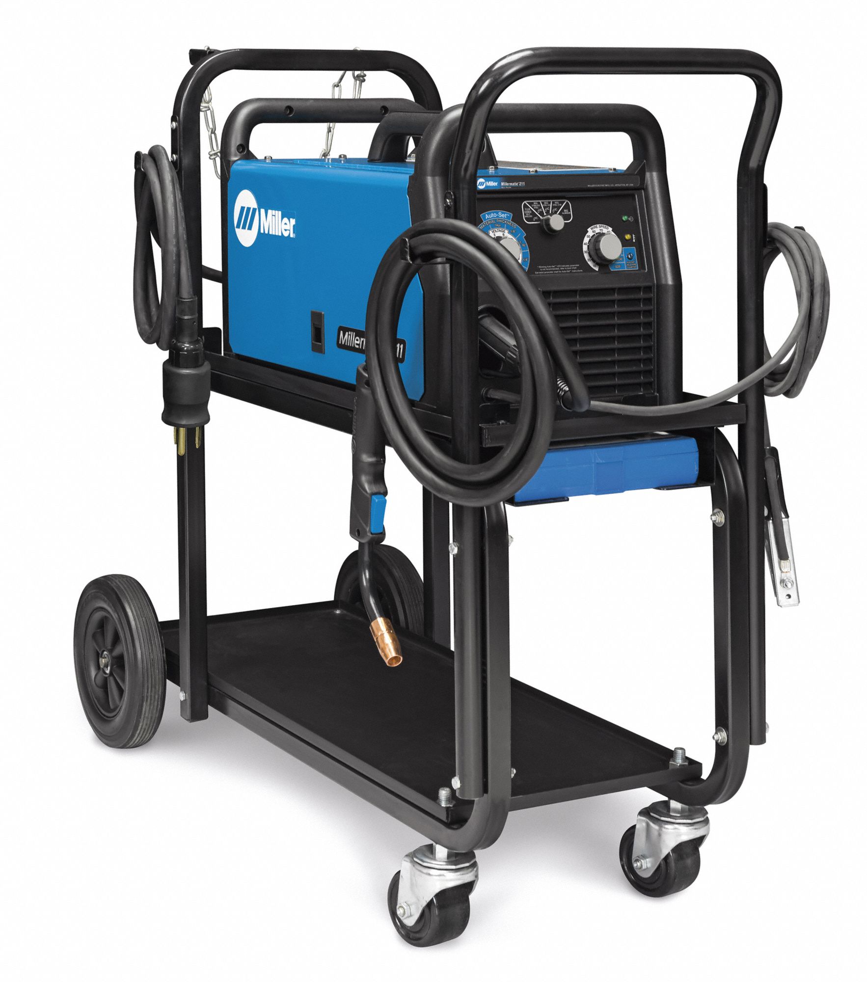 MILLER ELECTRIC MIG Welder: Millermatic 211, MIG Pack w/Running Gear ...
