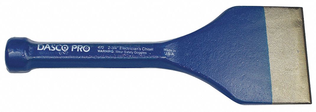 DASCO PRO Electrician Chisel: 2 3/4 in Blade Wd, 8 in Overall Lg ...