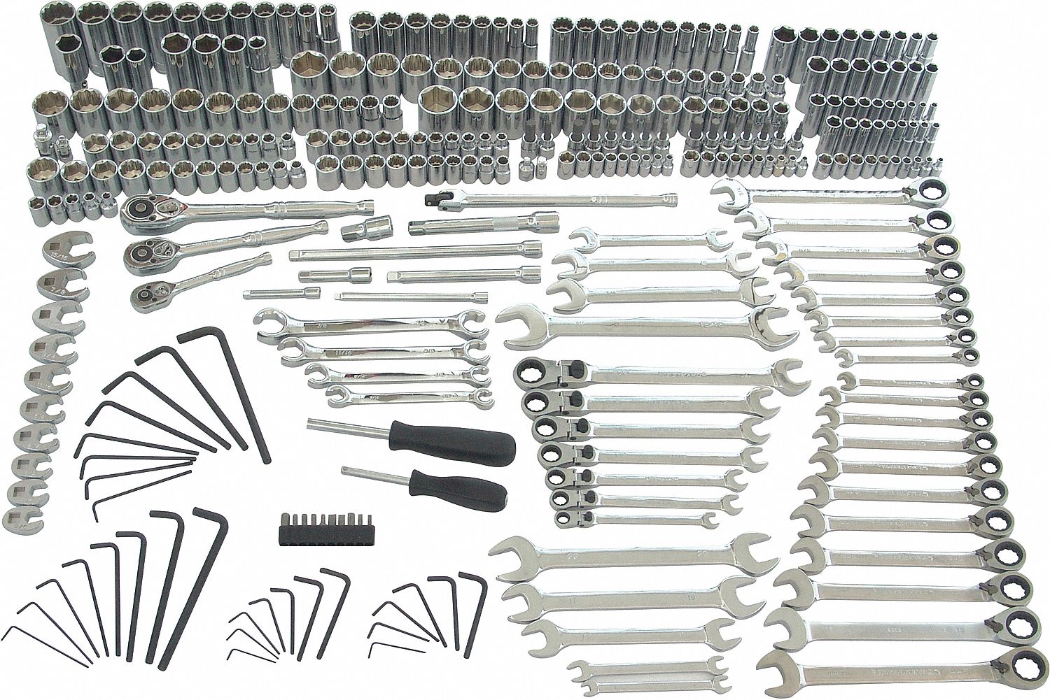 Socket Wrench Set, Socket Size Range 5/32 in to 1 1/4 in, 4mm to 32mm ...