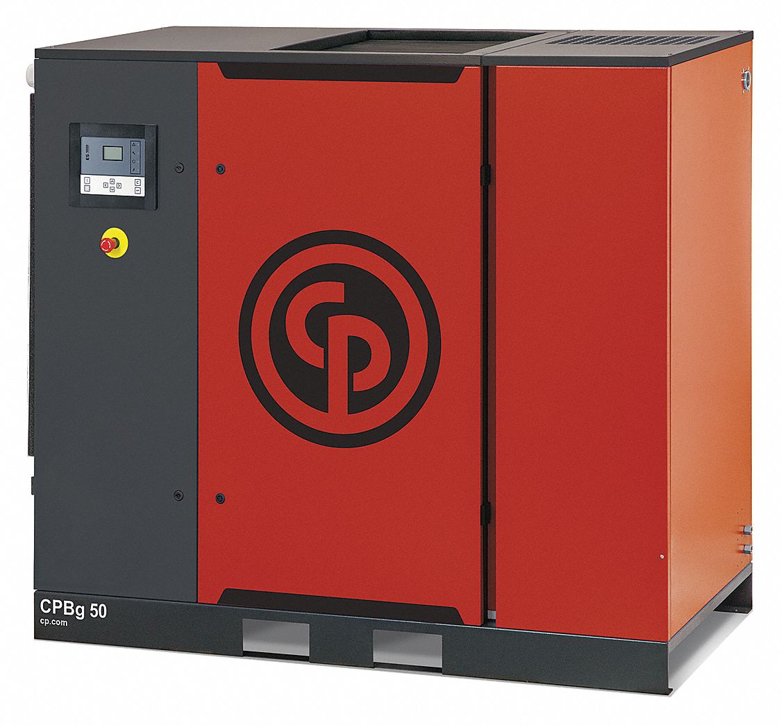 CHICAGO PNEUMATIC, Tankless, 50 hp, Rotary Screw Air Compressor w/Air ...