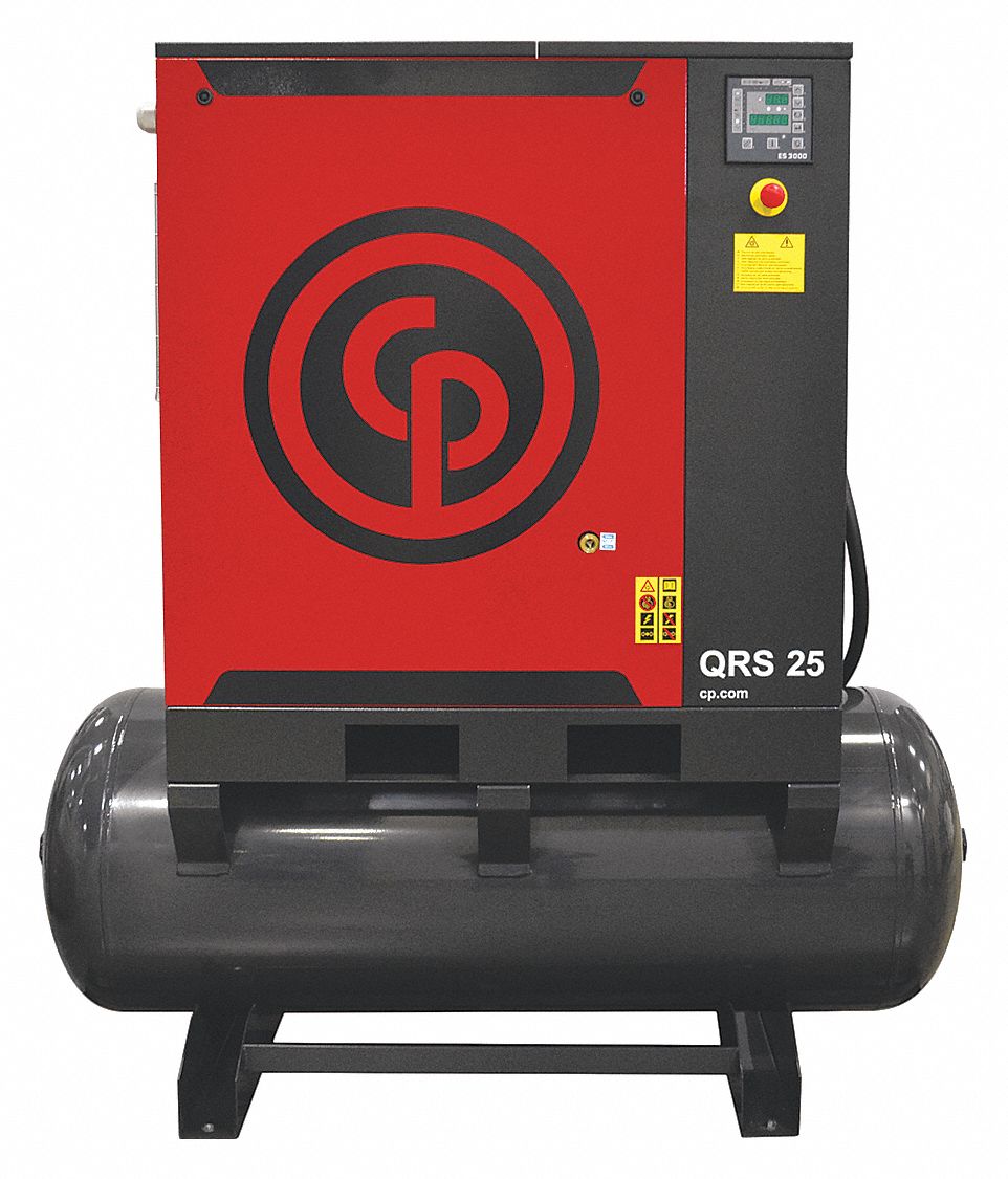 CHICAGO PNEUMATIC, Horizontal, 25 hp, Rotary Screw Air Compressor ...