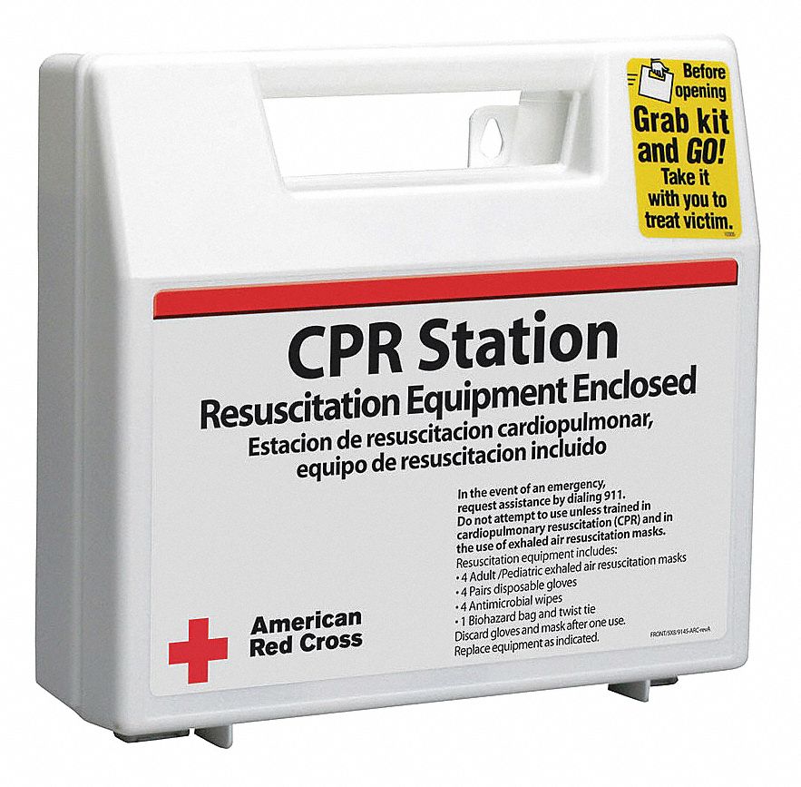 CPR Kit Refill, 4 People Served, Number of Components 17, Corrugate, 8 ...