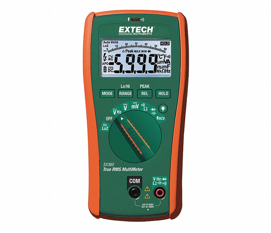 EXTECH Multímetro Digital EX36x 1000V Sin RangoA 6000 conteos - 453A58 | EX360-NIST - Grainger ...