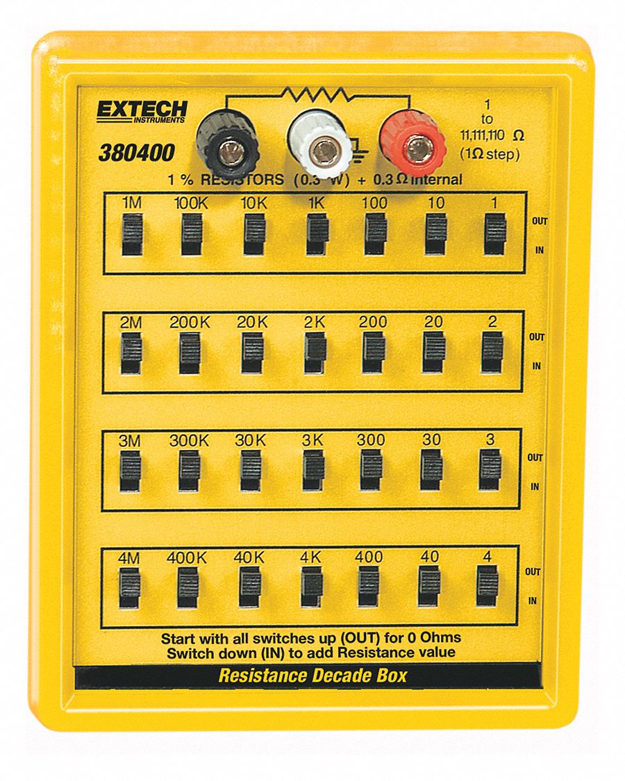 EXTECH, 7 Decades, 1 ohm, Resistance Decade Box - 40JZ72|380400 - Grainger