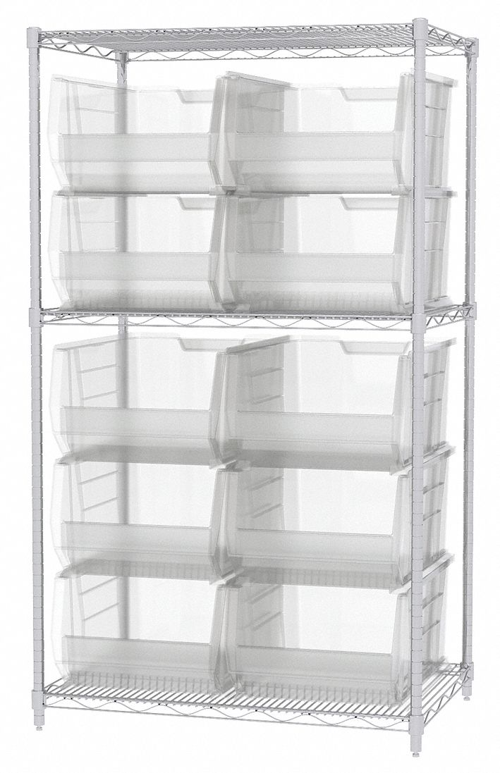 AKRO-MILS, 36 in x 24 in x 74 in, 1 Sided, Bin Shelving - 40K511 ...