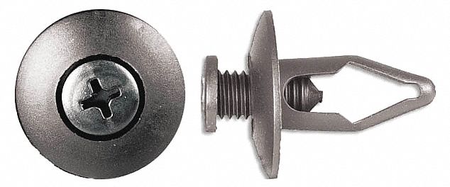 Metric, Keyhole, Nylon Retainers,Black,Dome,18mm L,PK25 - 40K599|5901PK ...