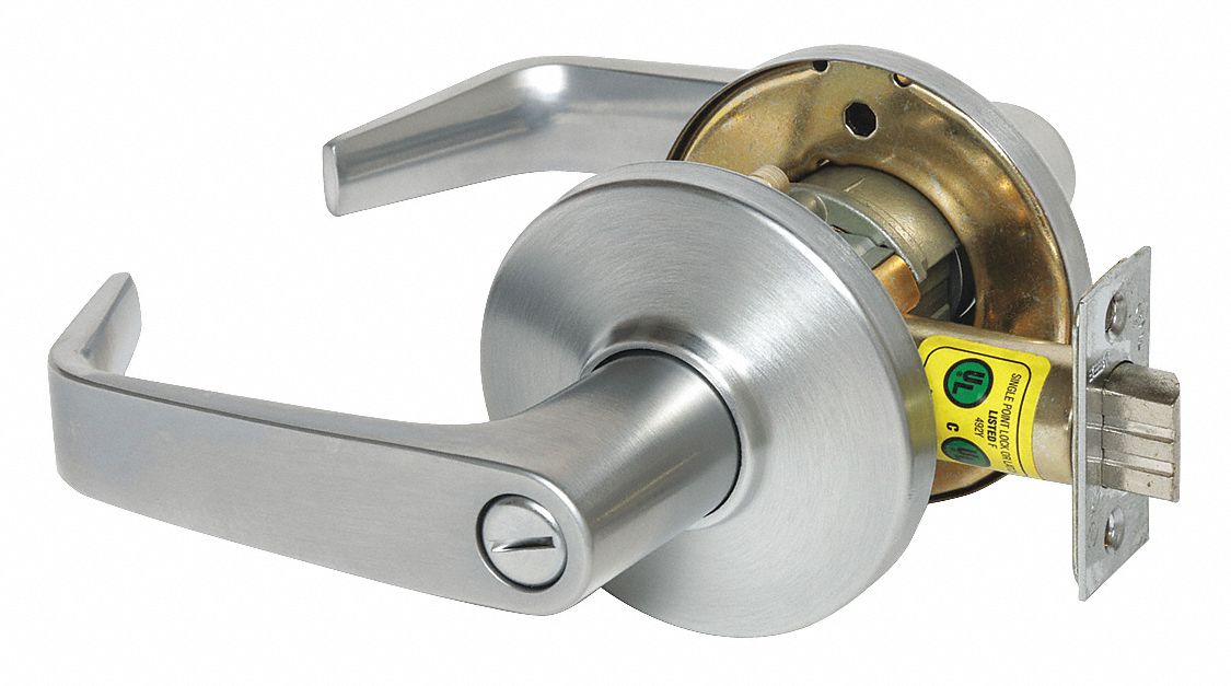 STANLEY SECURITY SOLUTIONS, Privacy Lever Locksets, Chrome, Door ...