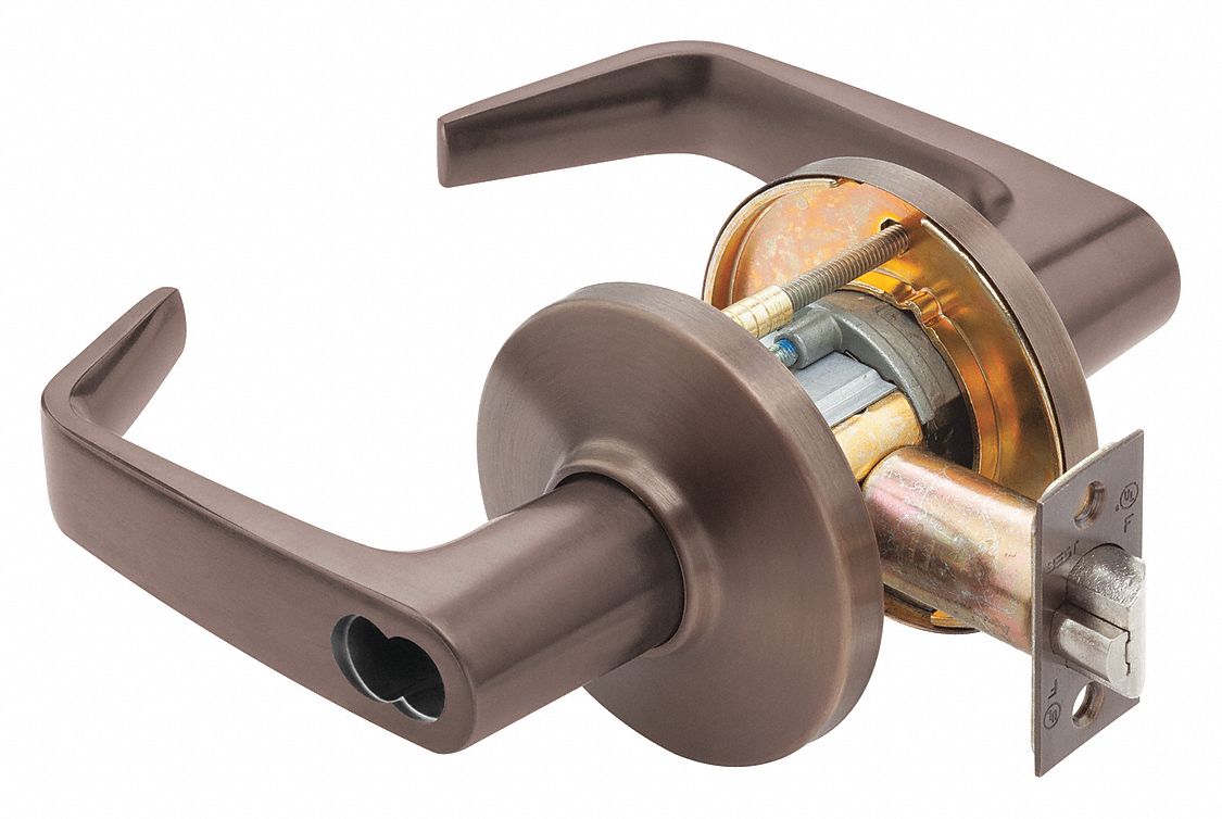STANLEY SECURITY SOLUTIONS, Classroom Lever Locksets, Bronze, Door ...