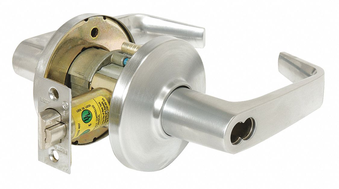 STANLEY SECURITY SOLUTIONS, Classroom Lever Locksets, Chrome, Door ...