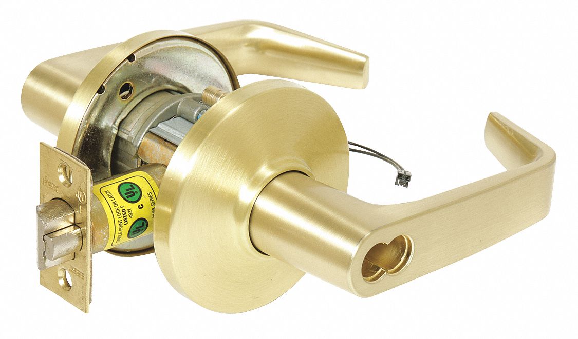STANLEY SECURITY SOLUTIONS, Storeroom Lever Locksets, Brass, Door ...