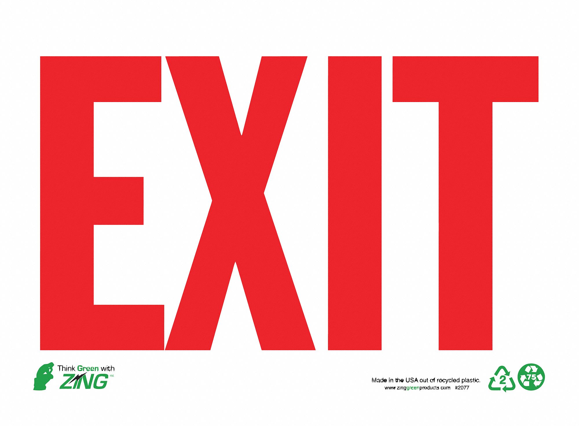 Plastic, Exit Sign, 14" Width, 10" Height, Surface, Exit - Grainger