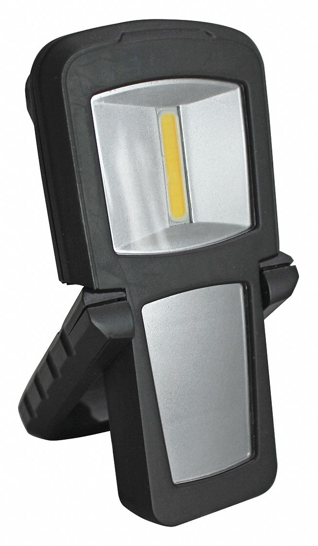 LED Rechargeable Hand Lamp, 1.3 Lamp Watts, Cordless Cord Length, Black ...