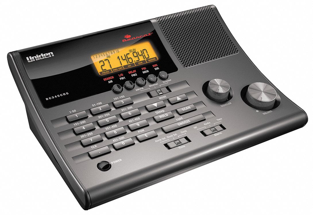 Analog Orange Backlit LCD Display Clock Radio Base Police Scanner ...