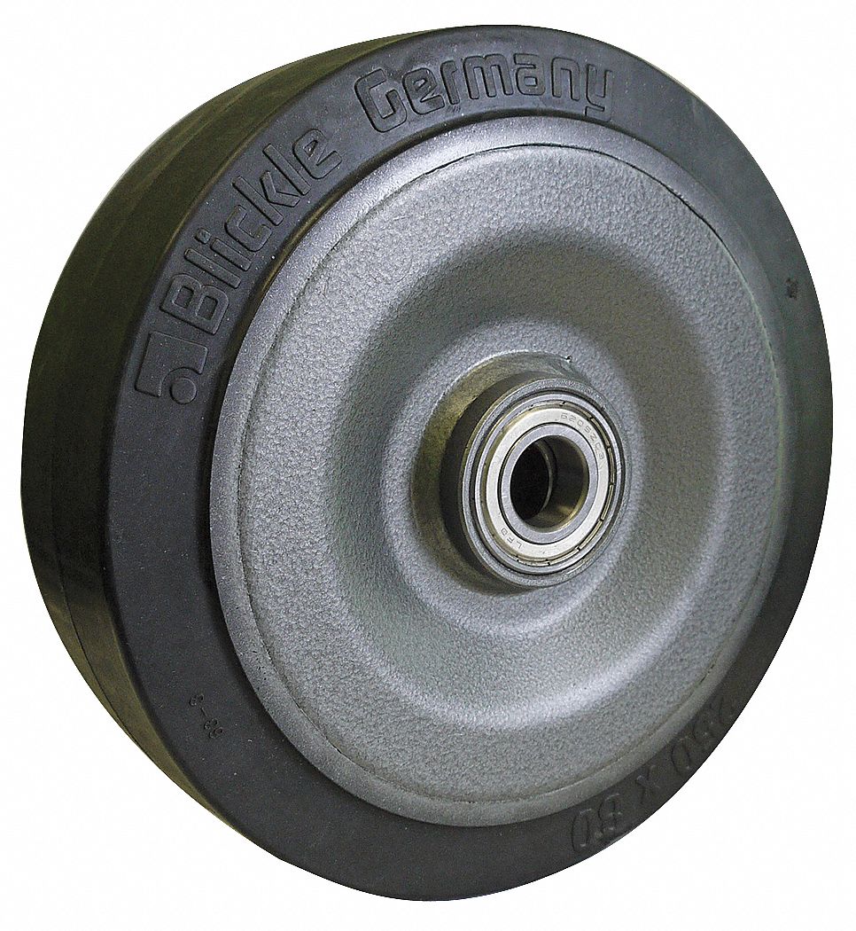 Rubber Tread on Steel Core Wheel, 9 3/4 in Wheel Dia., 1874 lb Load ...