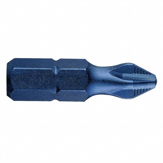 #1, Phillips ACR, Insert Bit, 1/4 in Hex Shank Size, PK 5 - Grainger
