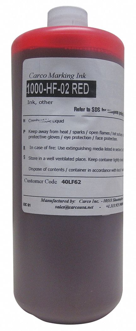 CARCO, High-Flash, Dye Ink Type, Marking Ink - 40LF62|1000-HF-02 RED ...