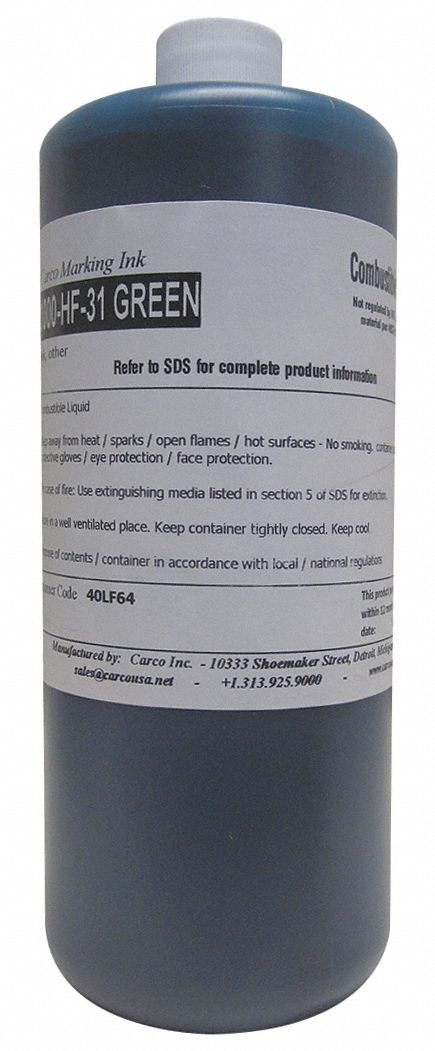 CARCO, High-Flash, Dye Ink Type, Marking Ink - 40LF64|1000-HF-31 GREEN ...