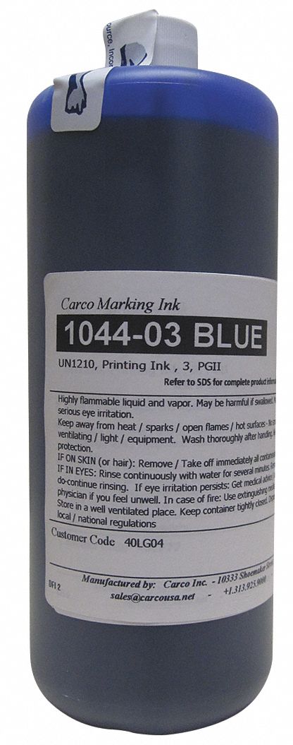 CARCO, Non-Settling, Dye Ink Type, Marking Ink - 40LG04|1044-03 BLUE ...