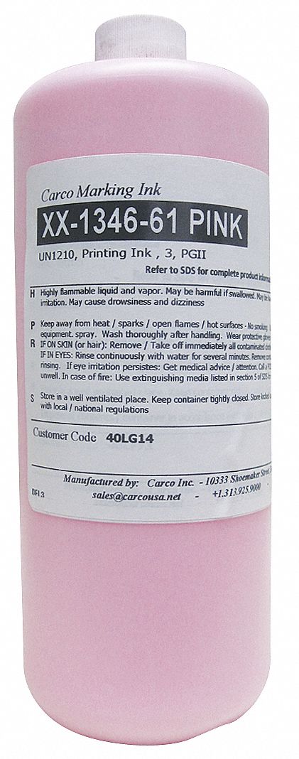 CARCO, Pigment Ink Type, 10 sec, Marking Ink - 40LG14|XX-1346-61 PINK ...