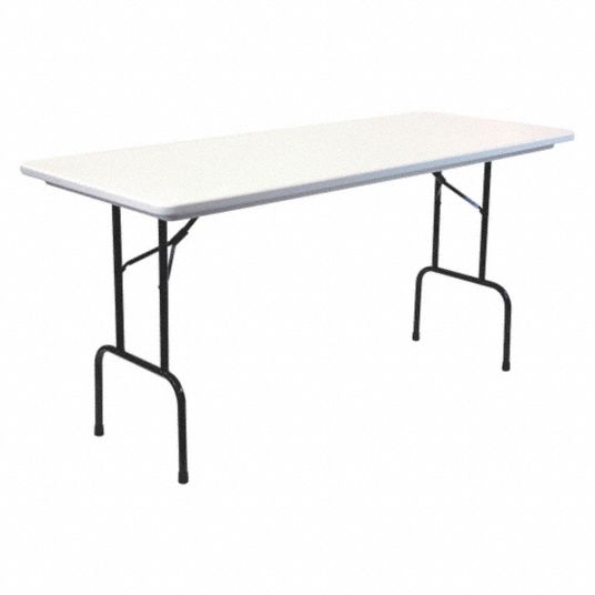 CORRELL Rectangle Folding Table, 36 in Height x 30 in Width, Gray ...