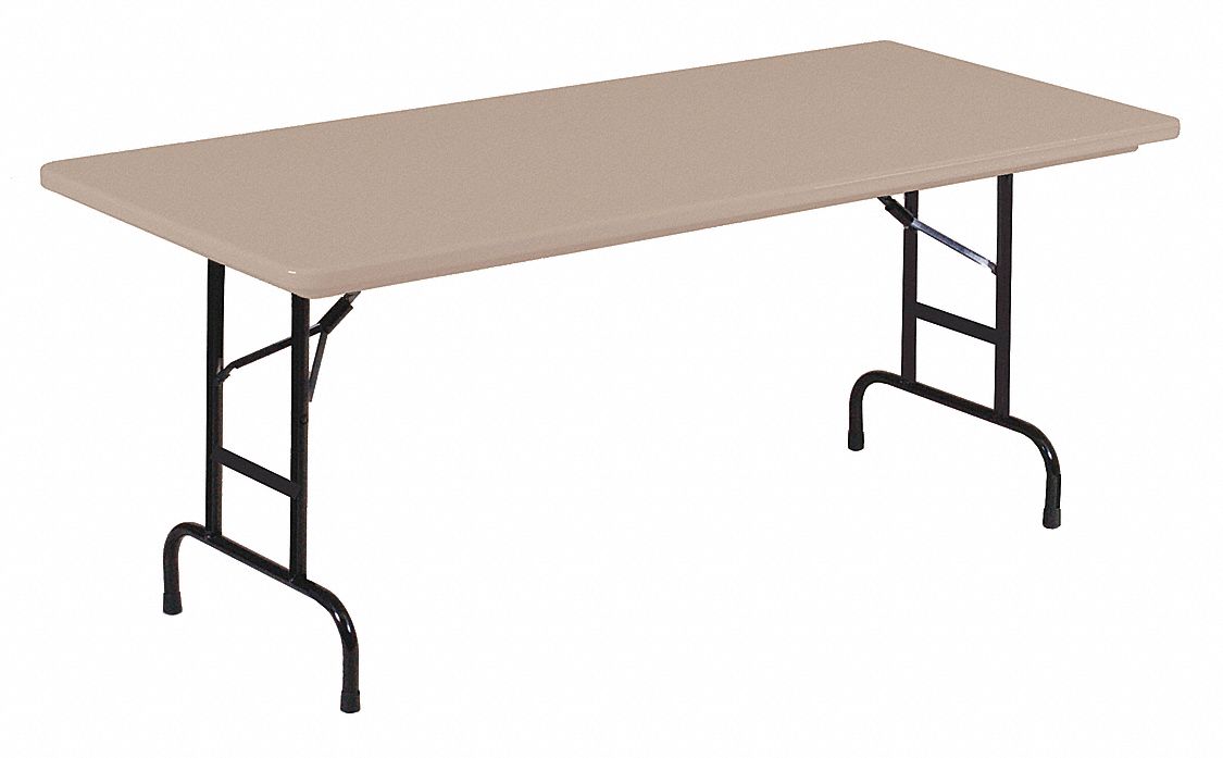 Rectangle Adjustable Folding Table, 22 in to 32 in Height x 30 in Width ...